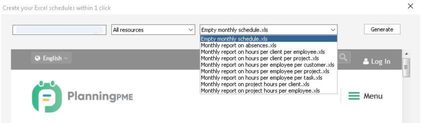 Skapa en planeringsmall i Excel med PlanningPME