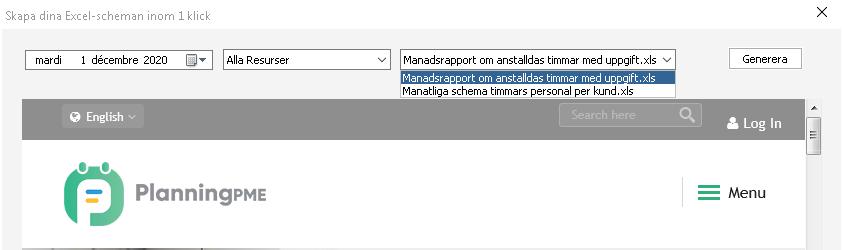 Skapa en planeringsmall i Excel med PlanningPME